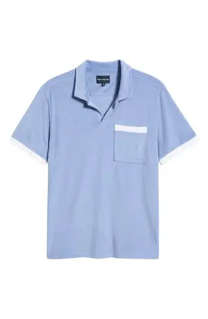 Mack Weldon Johnny Collar Terry Cloth Pocket Polo - Desert Spring