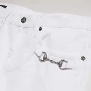 Gucci Low Rise Flare Pants With Horsebit Detail - White