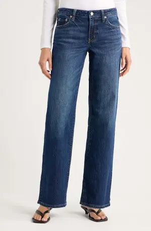 DAZE Keeper Distressed Straight Leg Jeans - Dark Authentic