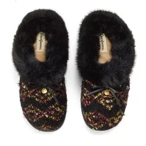 DEARFOAMS Daphne Knit Clog Slippers - Black