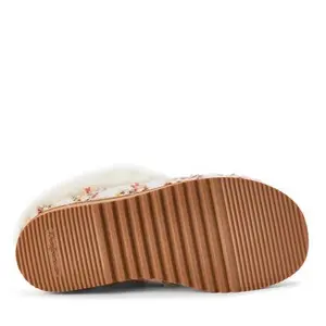 DEARFOAMS Daphne Knit Clogs With Bow Detailing - Muslin