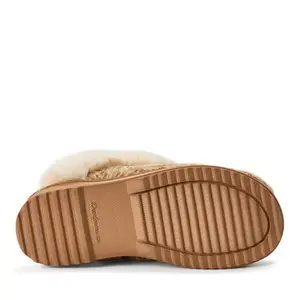 DEARFOAMS Nicki Knit Scuff Cable Knit Slippers - Oatmeal