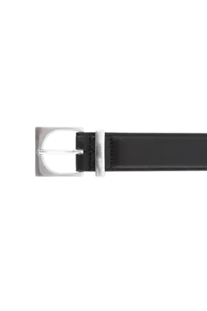 ESTHERA Cube Buckle Leather Belt