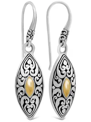 DEVATA Angel Eyes Drop Earrings In Sterling And 18k Gold - Silver