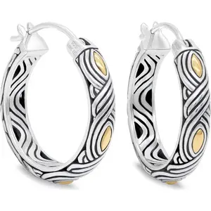 DEVATA Woven Hoop Earrings - Silver