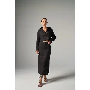JBQ Reese Linen Midi Skirt