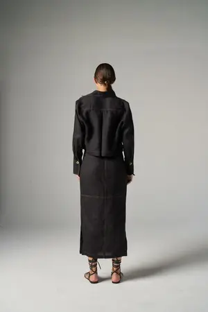 JBQ Reese Linen Midi Skirt