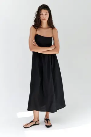 H&m Tie-strap Midi Dress - Black