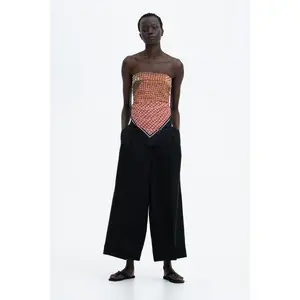 H&m Ankle-length Wide-leg Trousers - Black