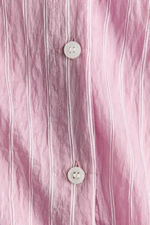 H&m Scarf Collar Shirt In Lyocell Blend - Pink/striped