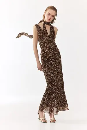 H&m Scarf-detail Chiffon Dress