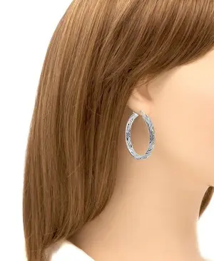 DEVATA 35mm Woven Hoop Earrings In Sterling And 18k Gold
