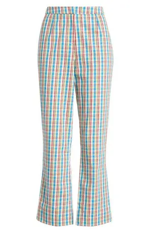 Faithfull The Brand Iria Check Cotton & Linen Capri Pants