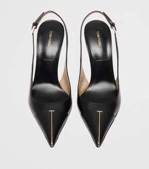 TOM FORD Leather T Slingback Pumps