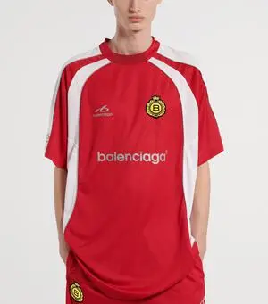 Balenciaga Contrast Panel Sports T-shirt - Red