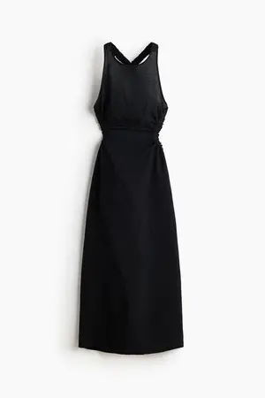 H&m Open-back Maxi Dress - Black