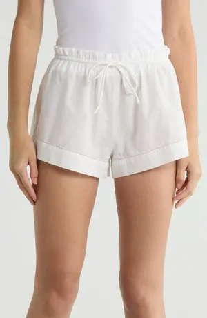 ETAM Orphee Cotton Pajama Shorts - Ecru