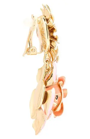 Carolina Herrera Double Flower Drop Earrings