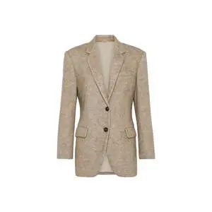 Brunello Cucinelli Monili-embellished Single-breasted Blazer - Cream