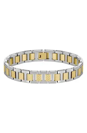 Lacoste H-link Bracelet With Crocodile Detail - Two Tone
