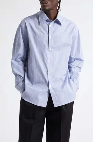 Givenchy Couture Seam Stripe Overshirt - White/navy