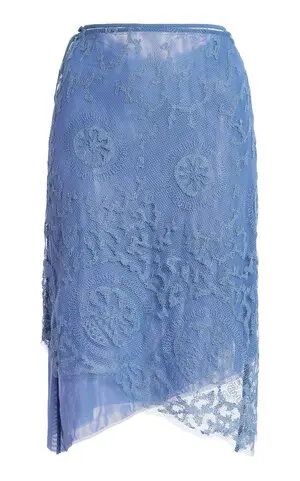 SIR. Leif Lace Midi Skirt - Blue