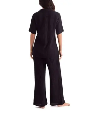 MIMI FLAMINGO Bliss Gauze Vista Shirt - Black
