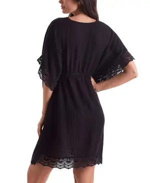 MIMI FLAMINGO Bliss Gauze Horizon Tunic - Black