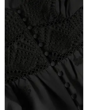 Whistles Cotton Broderie V Neck Blouse