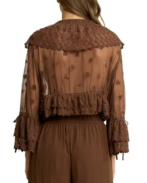 ELEVATOR DISCO Eleveator Disco Eleanor Ruffle Tie Front Top