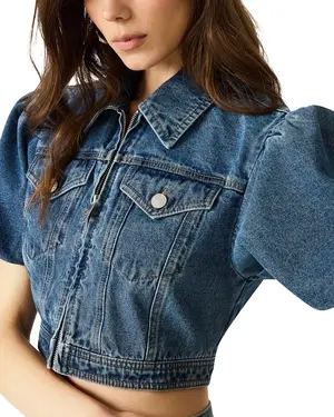 Steve Madden Marcy Puff Sleeve Denim Jacket