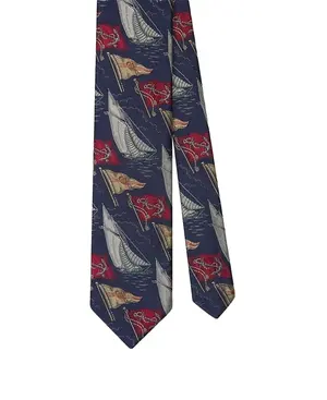 Robert Talbott Boat Flags Neck Tie - Navy