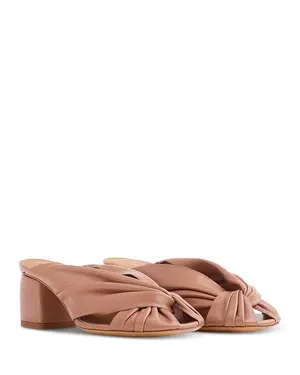 FORTE_FORTE Crossover Leather Block Heel Sandals