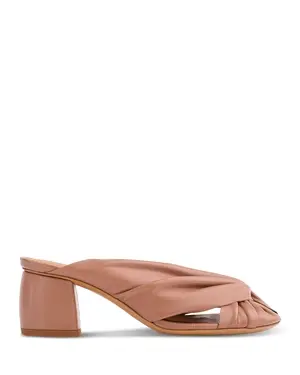 FORTE_FORTE Crossover Leather Block Heel Sandals
