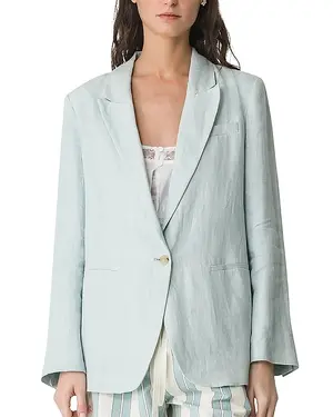 FORTE_FORTE Linen Peak Lapel Jacket - Plume