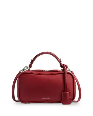 Altuzarra Tack Trunk Leather Top Handle Bag - Deep Cherry