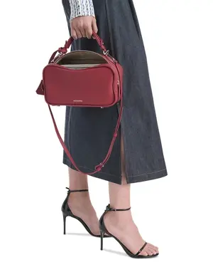 Altuzarra Tack Trunk Leather Top Handle Bag - Deep Cherry