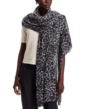 Bloomingdale'S Animal Travel Cashmere Wrap, Exclusive - Grey