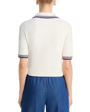Veronica Beard Quinelle Knit Polo Top