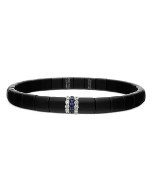 DEMEGLIO 18k White Gold Diamond And Blue Sapphire Beaded Bracelet - Black