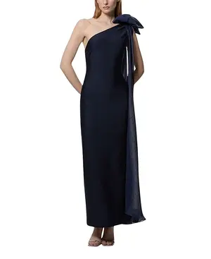Karen Millen Shoulder Bow Cape Detail Maxi Dress - Navy