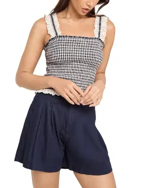 NOBODY'S CHILD Gingham Lace Top