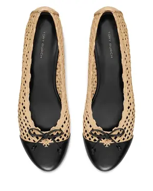 Tory Burch Cap Toe Ballet Flats - Natural