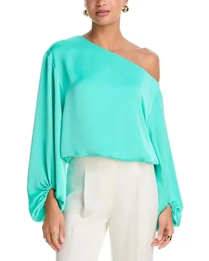 Ramy Brook Marley One Shoulder Top - Jade