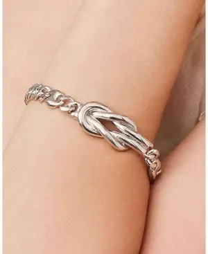 ORADINA Sterling Infinity Knot Curb Bracelet