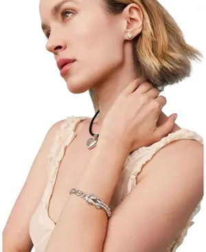 ORADINA Sterling Infinity Knot Curb Bracelet