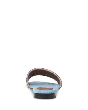 Fendi Denim Slides - Blue/brown