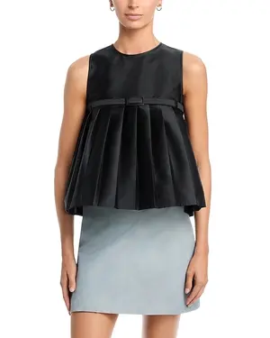 MAISON MARGIELA Pleated Satin Sleeveless Top