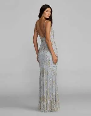 Mac Duggal Embellished Sleeveless Lace Gown