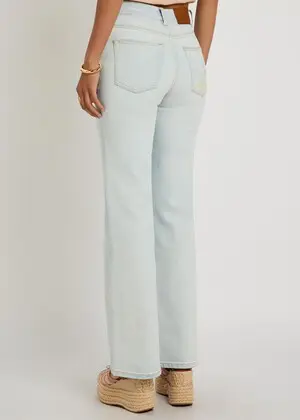 Chloé Embroidered Flared-leg Jeans